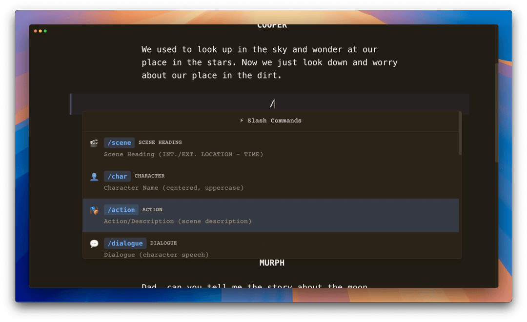 Scripted - Professional Screenwriting Software
